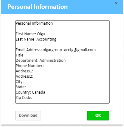 View Personal Information