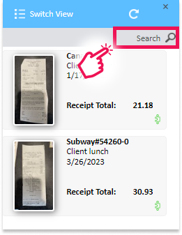 Search Receipts