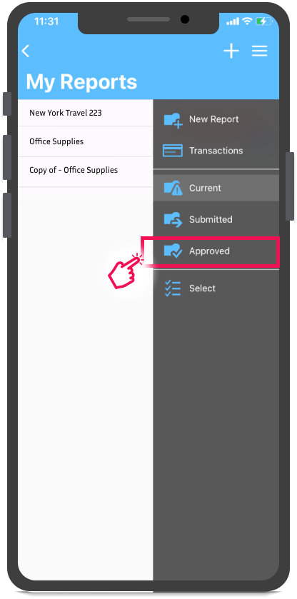 View Your Approved Expense Reports