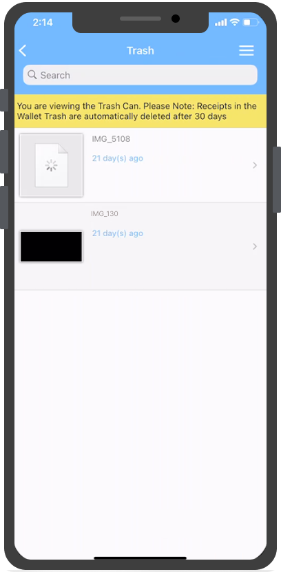 Restore a Deleted Receipt