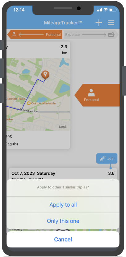 Delete Personal Trip