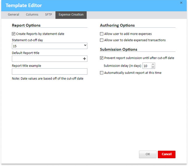 Add New Template - SFTP
