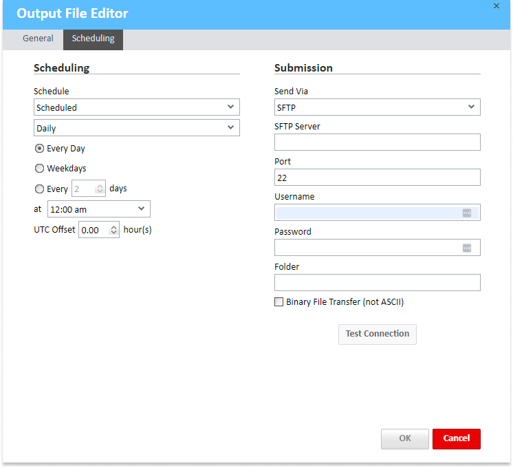 Scheduling Output File