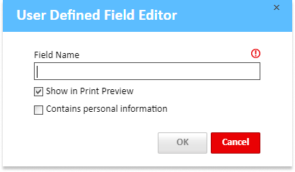 Add User Defined Field