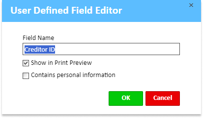 Edit User Defined Field